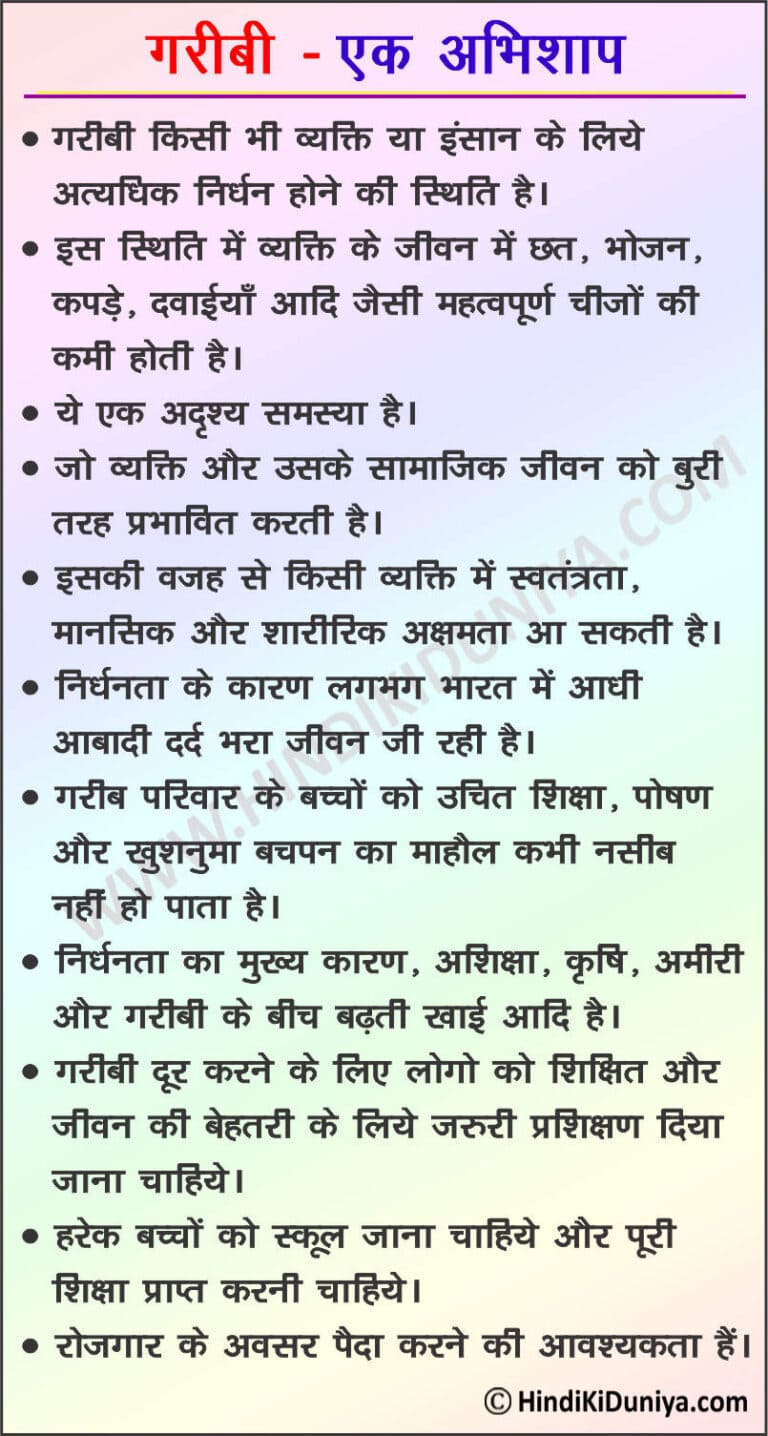गरीबी पर निबंध – Poverty Essay in Hindi Language - Garibi par Nibandh